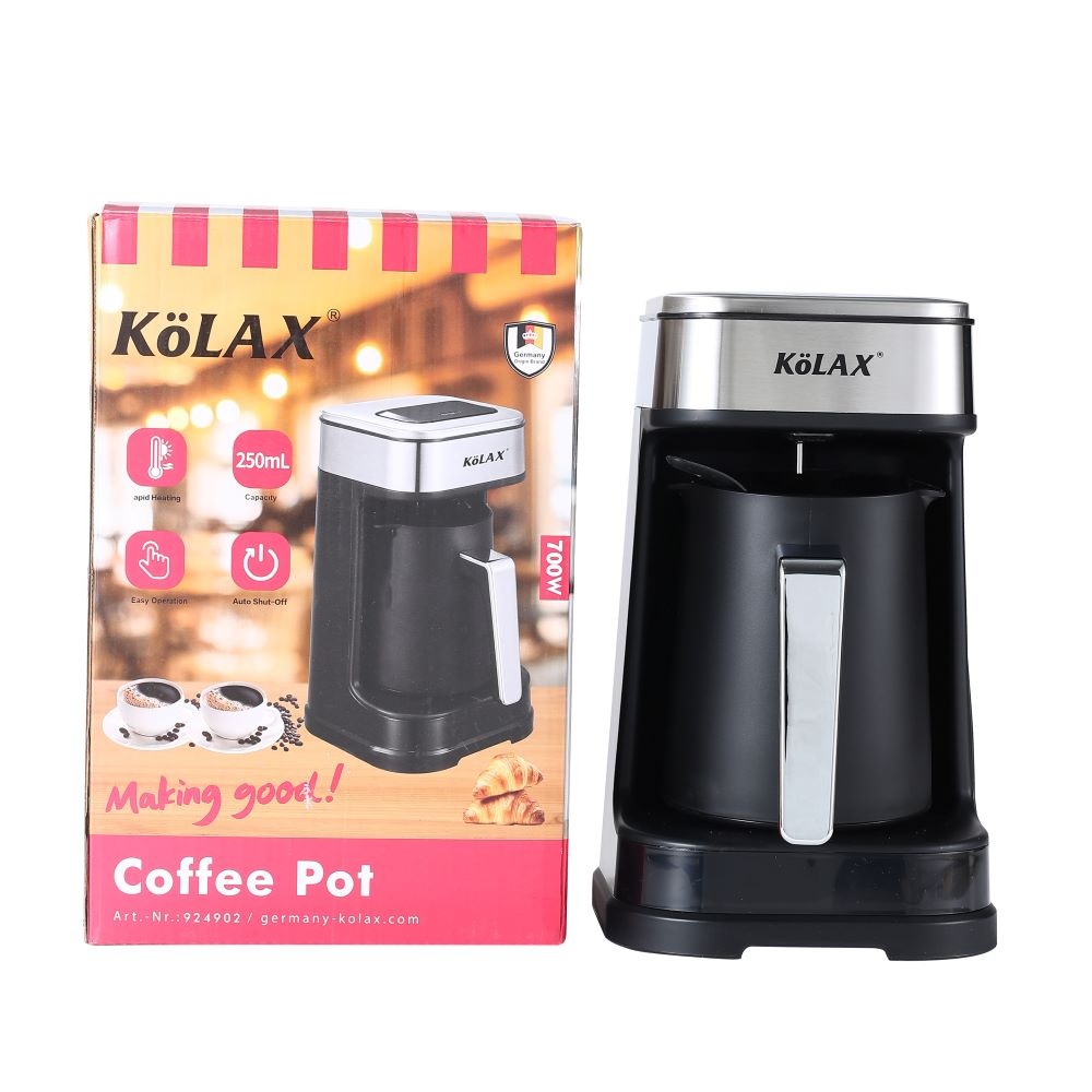 KOLAX Automatic Turkish/Greek Coffee Machine, 4 cups, Black 700W 250ML